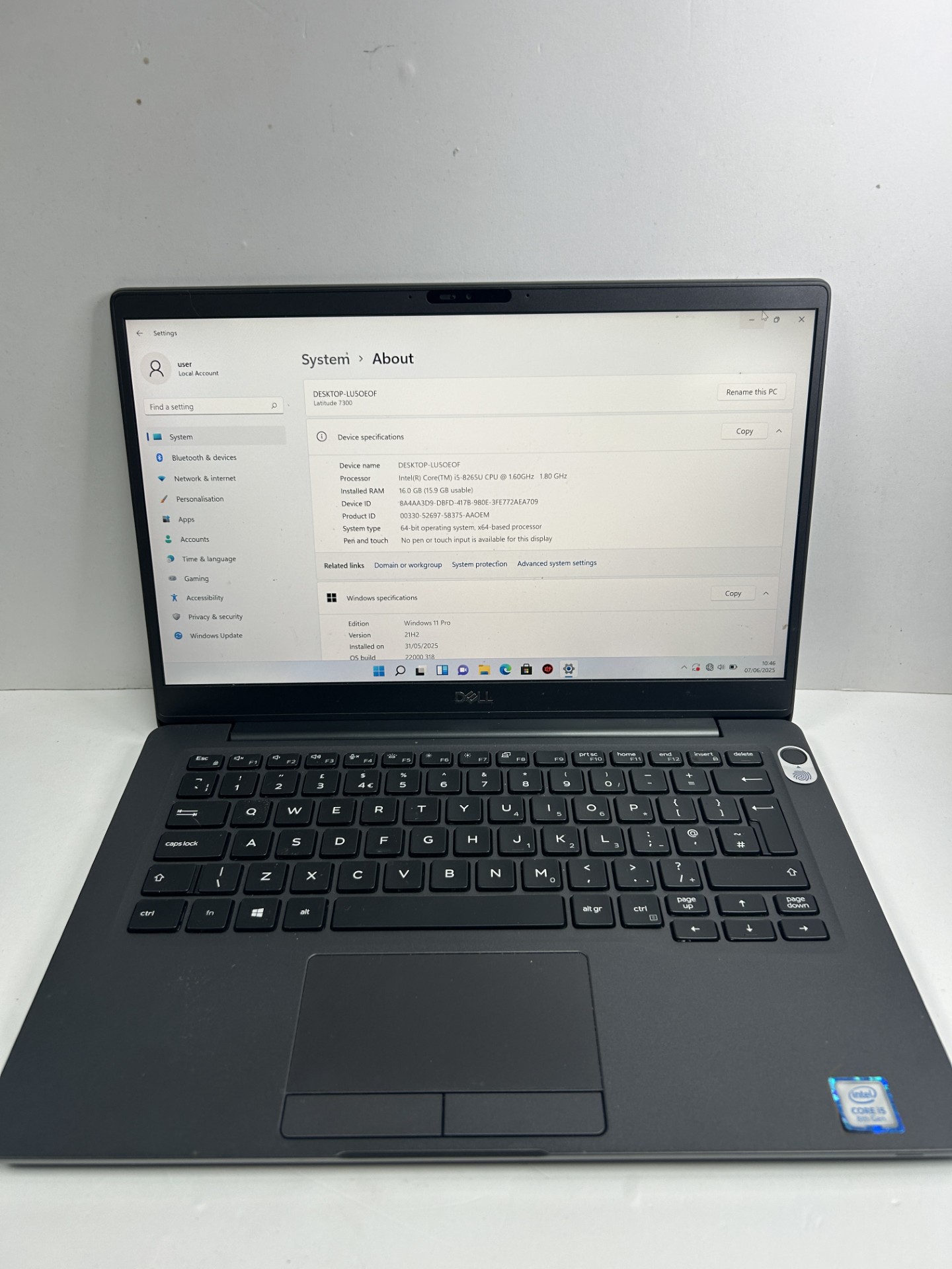 Pre-owned DELL DELL LATTITUDE 7300 INTEL CORE I5 8TH GEN 16GB RAM 256GB SSD WINDOWS 11 PRO ...